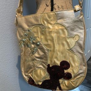 Disney | Bags | Disney Mickey Mouse Sequin Gold Metallic Bag | Poshmark